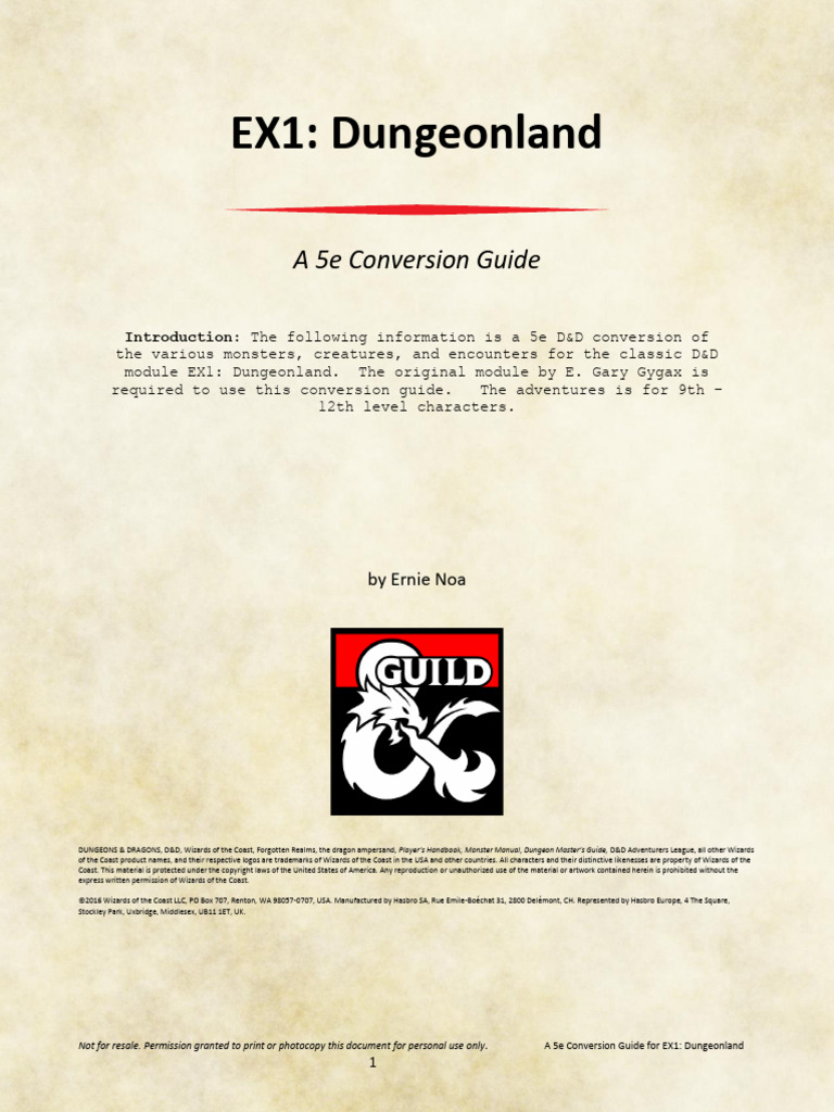 Dungeonland 5e Conversion | Download Free PDF | Dungeons & Dragons ...