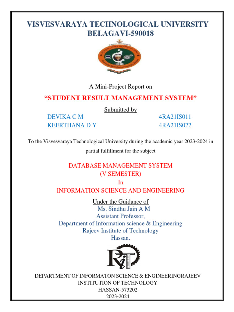 DBMS Mini Project Report | PDF | Php | World Wide Web