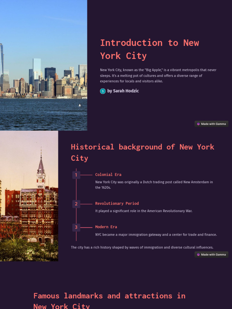 Introduction to New York City | PDF | New York City | Restaurants