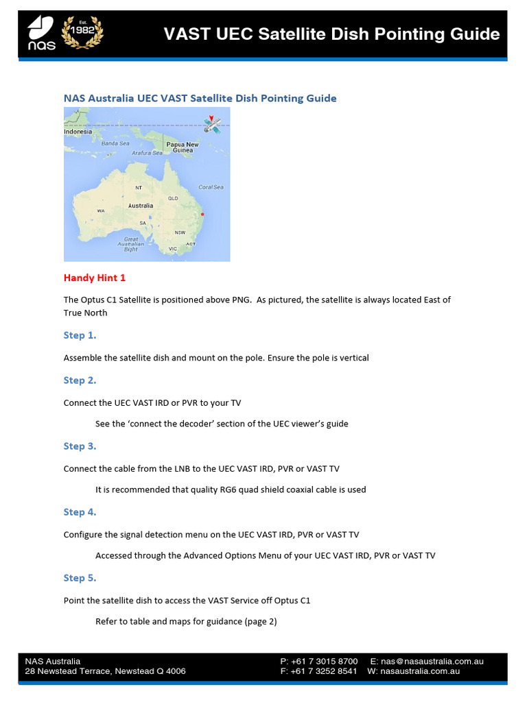 VAST Dish Pointing Guide 1 | PDF | Digital Video Recorder | Broadcast ...