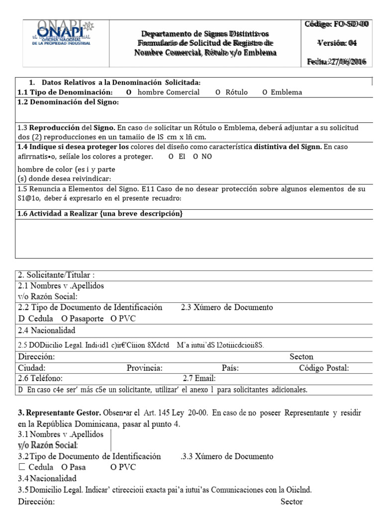 Formulario de solicitud | PDF