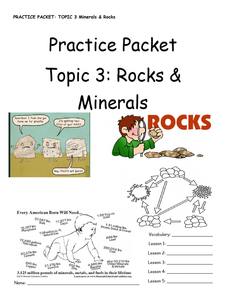 Minerals and Rocks Practice Packet | PDF | Rock (Geology) | Igneous Rock