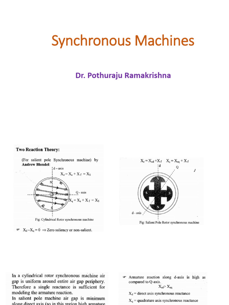 Synchronous Machines PPT - Modified | PDF | Electric Generator | Power ...