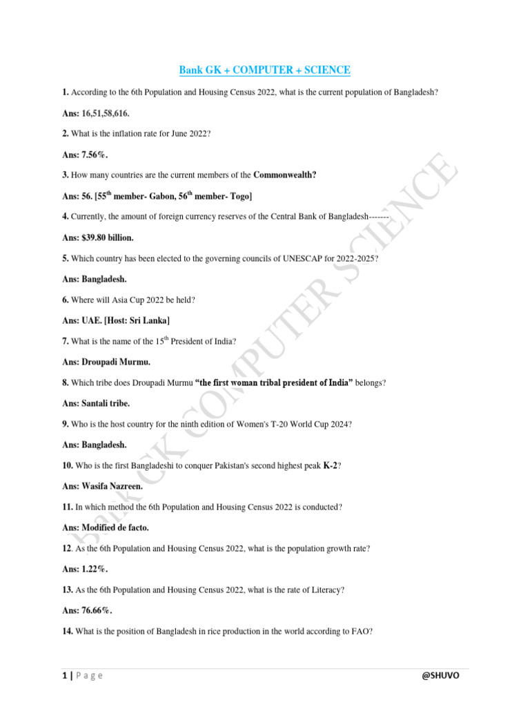 Bank GK COMPUTER SCIENCE (PART-3) | PDF | Computer Network | Network Topology