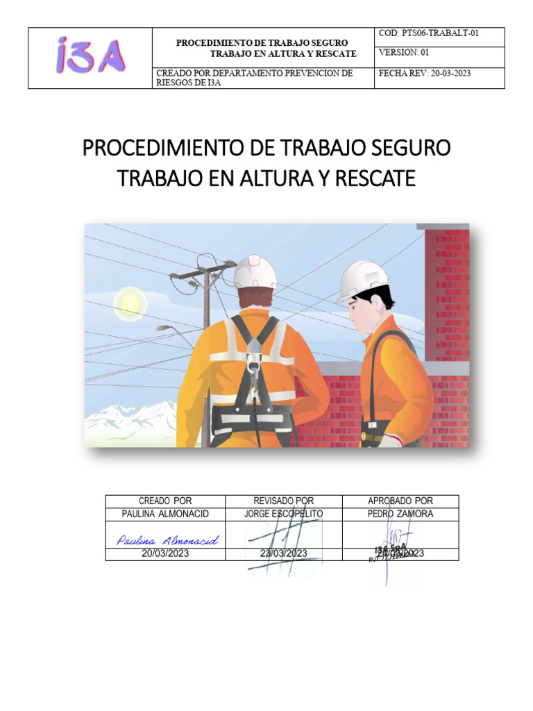 INSTRUCTIVO TRABAJO EN ALTURA | PDF | Andamio | Reanimación cardiopulmonar