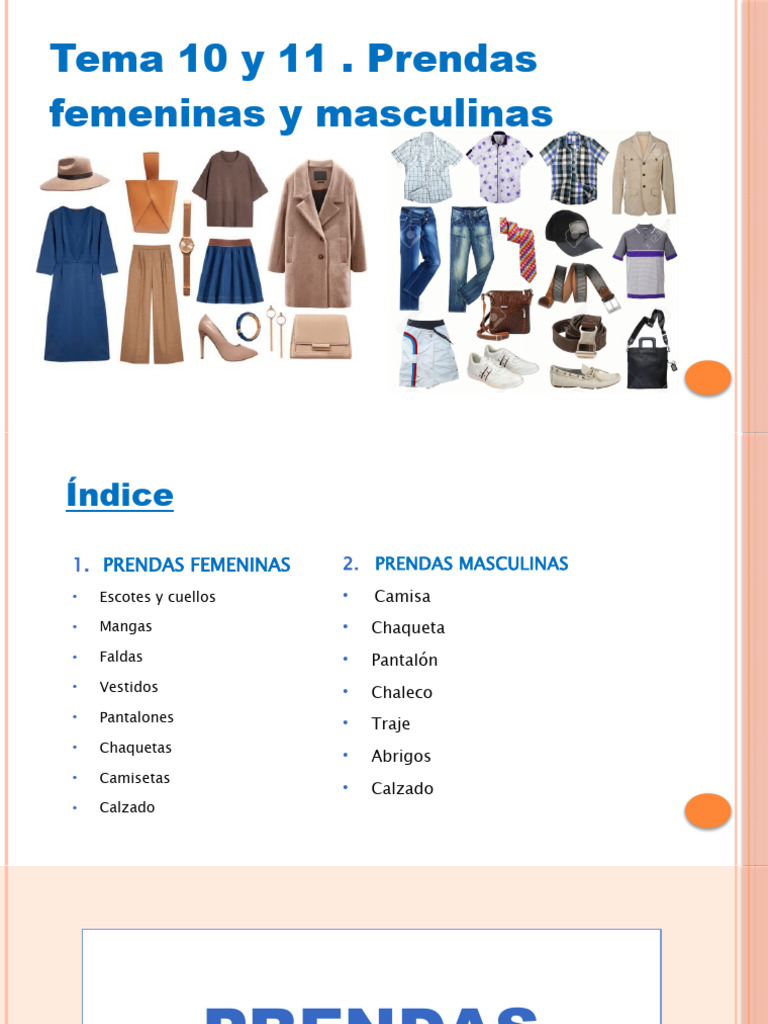T11. Prendas Masculinas | PDF | Ropa | Textiles