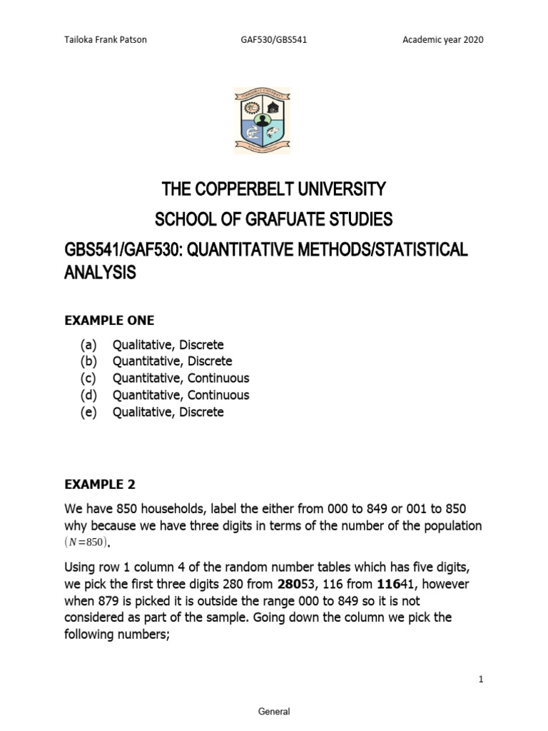 Solutions Worksheet One For Class Work One | PDF | Quantitative Research | Statistical Analysis