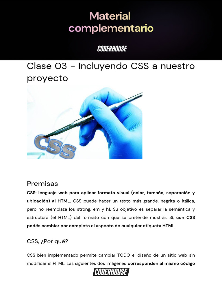 Clase 03 - Incluyendo CSS en Nuestro Proyecto | PDF | HTML | Red mundial