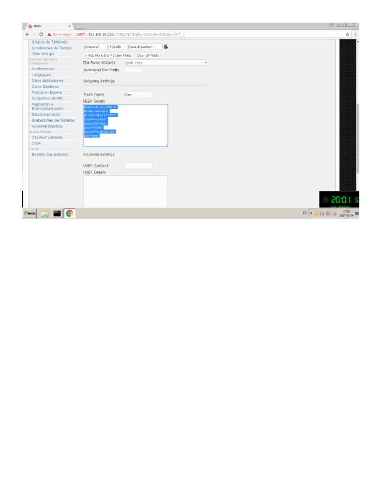 Configuracion PBX | PDF