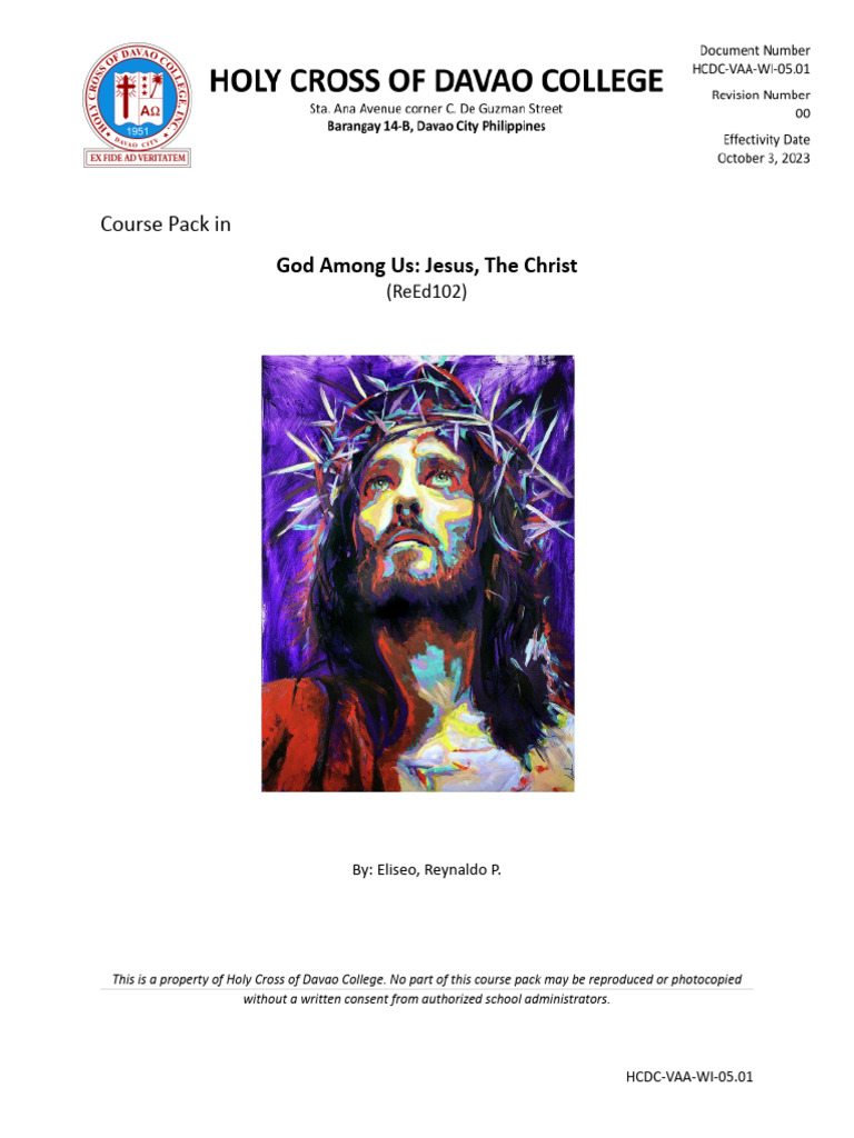 Understanding Jesus in ReEd 102 | PDF | Jesus | Messiah