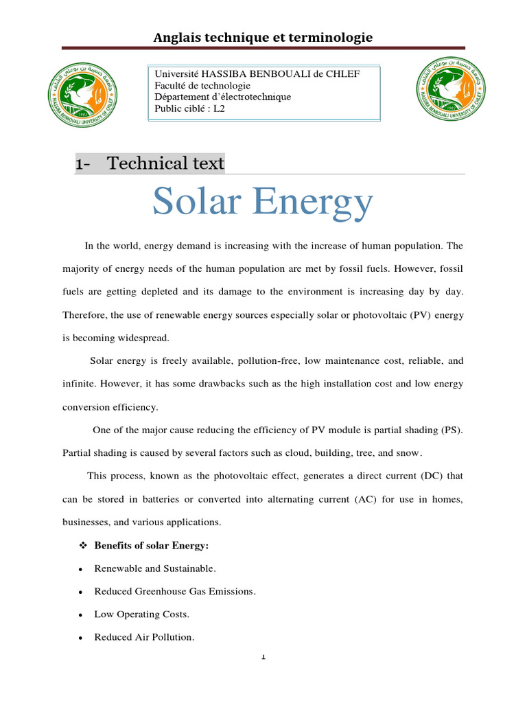 Solar energy | PDF | Photovoltaics | Solar Power