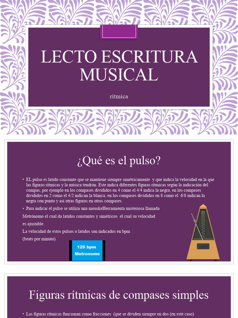 Inicio de Lectoescritura Musical - Ritmica - 3eros | PDF | Notación ...