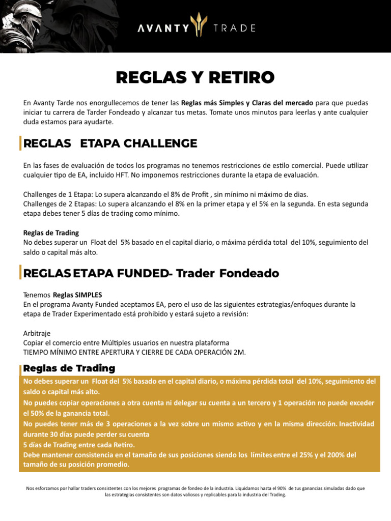 Reglas y Retiros para Traders Fondeados | PDF | Comerciante (Finanzas)