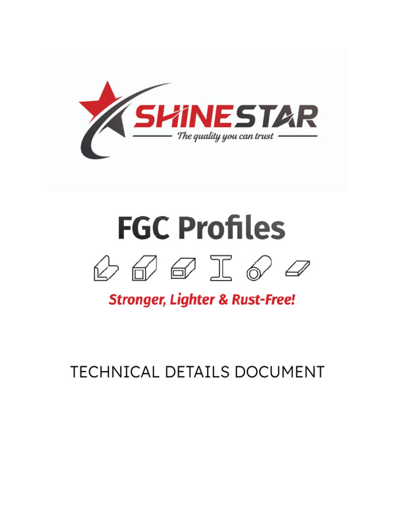 Shinestar FGC Profiles - Technical Details | PDF | Fiberglass ...