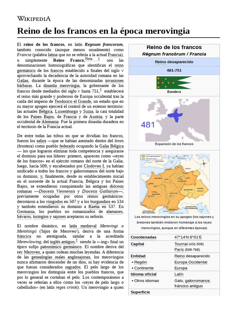 Reino_de_los_francos_en_la_época_merovingia | PDF | Francos