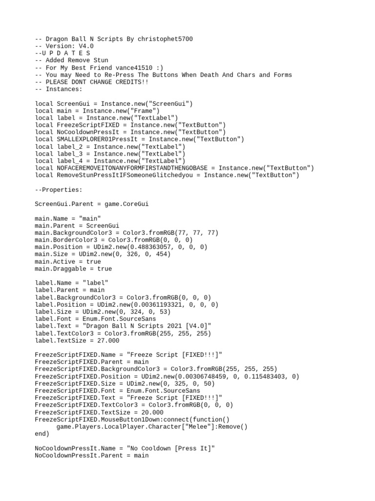 Dragon Ball N Scripts V4.0 Beta Verison 1-1 | PDF | Computer ...