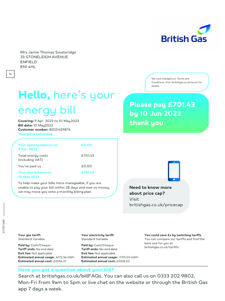British Gas New | Download Free PDF | Cheque | Payments