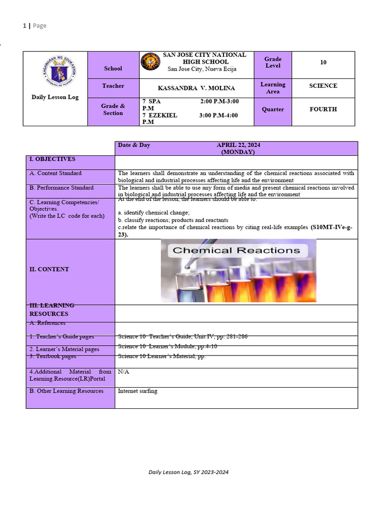 chemical-reaction | PDF | Learning | Chemical Reactions