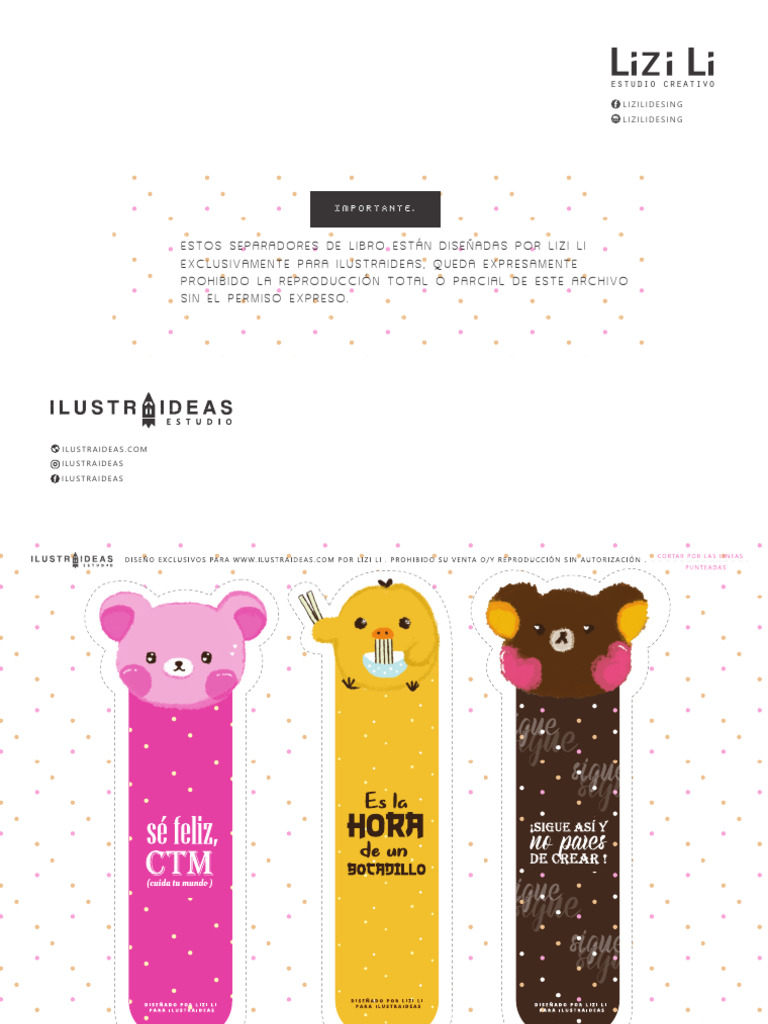 Separadores De Libros Kawaii Pdf
