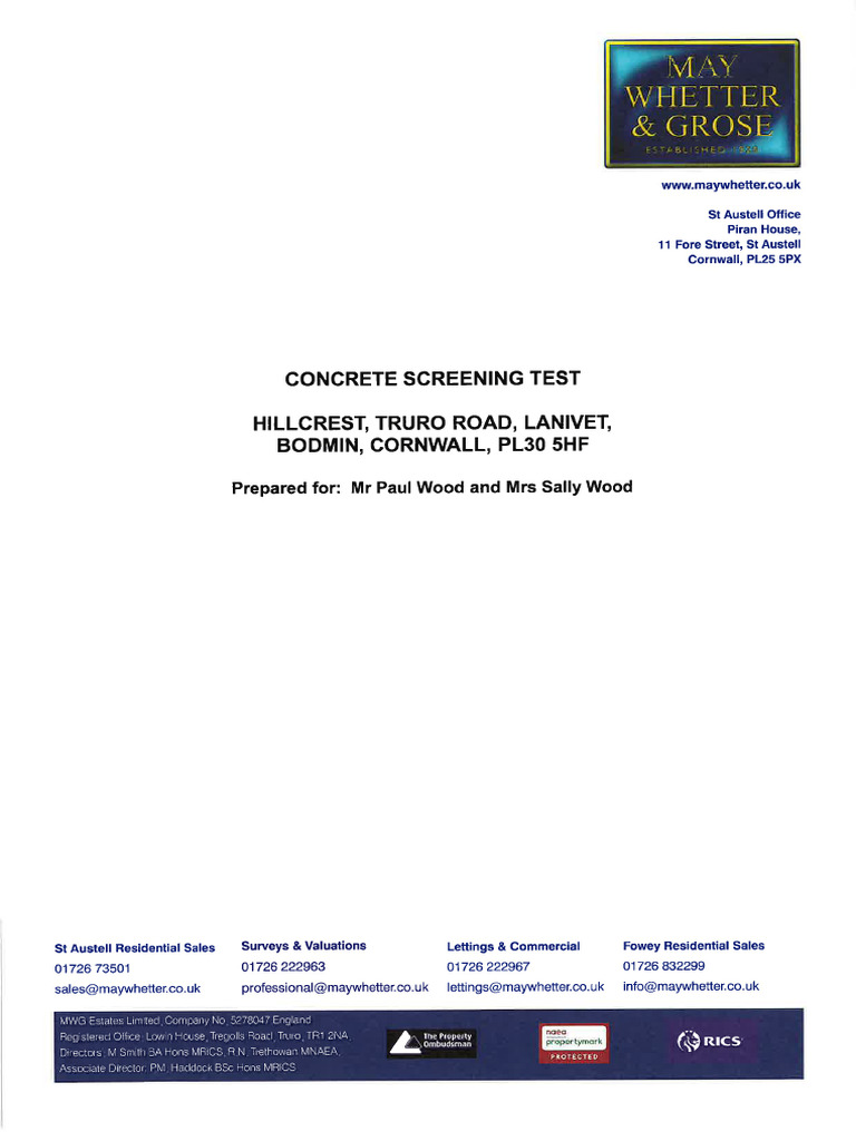 Hillcrest Bodmin Assigned CST Report Wood | PDF