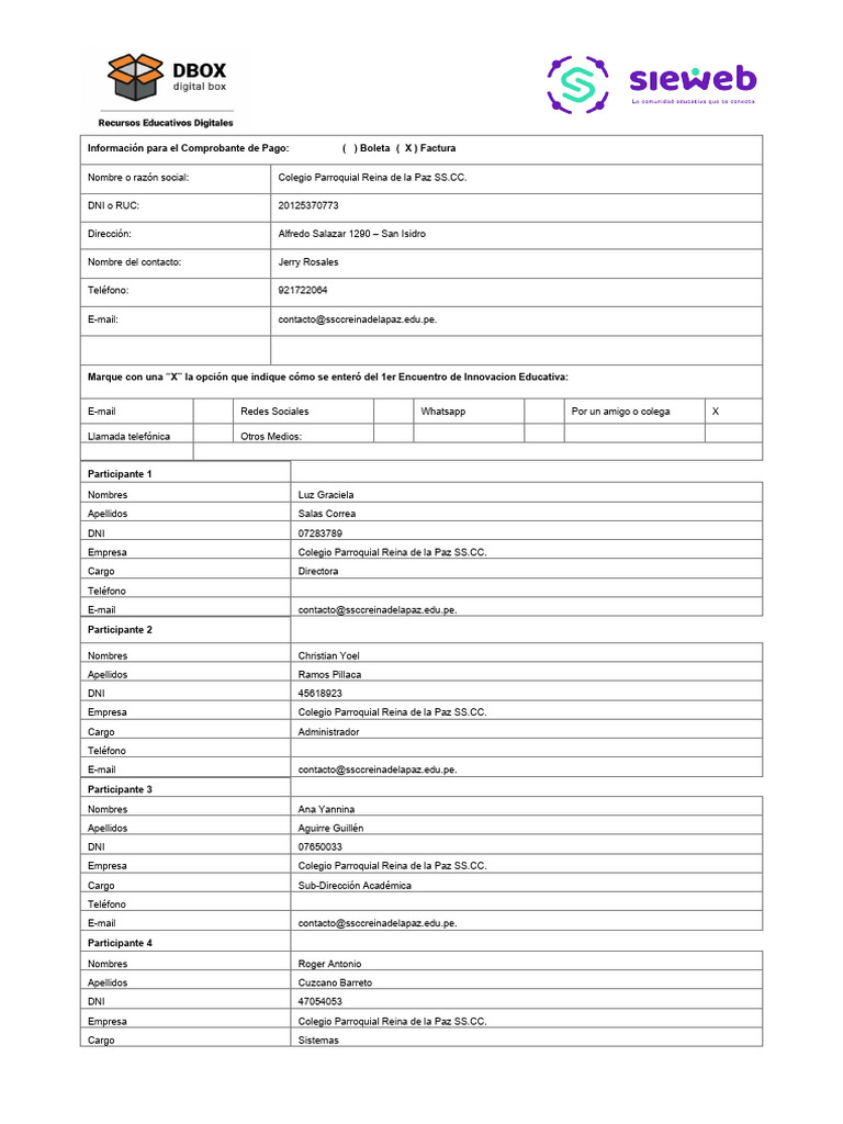 Ficha de Inscripción SIAWEB | PDF | Industrias de servicio