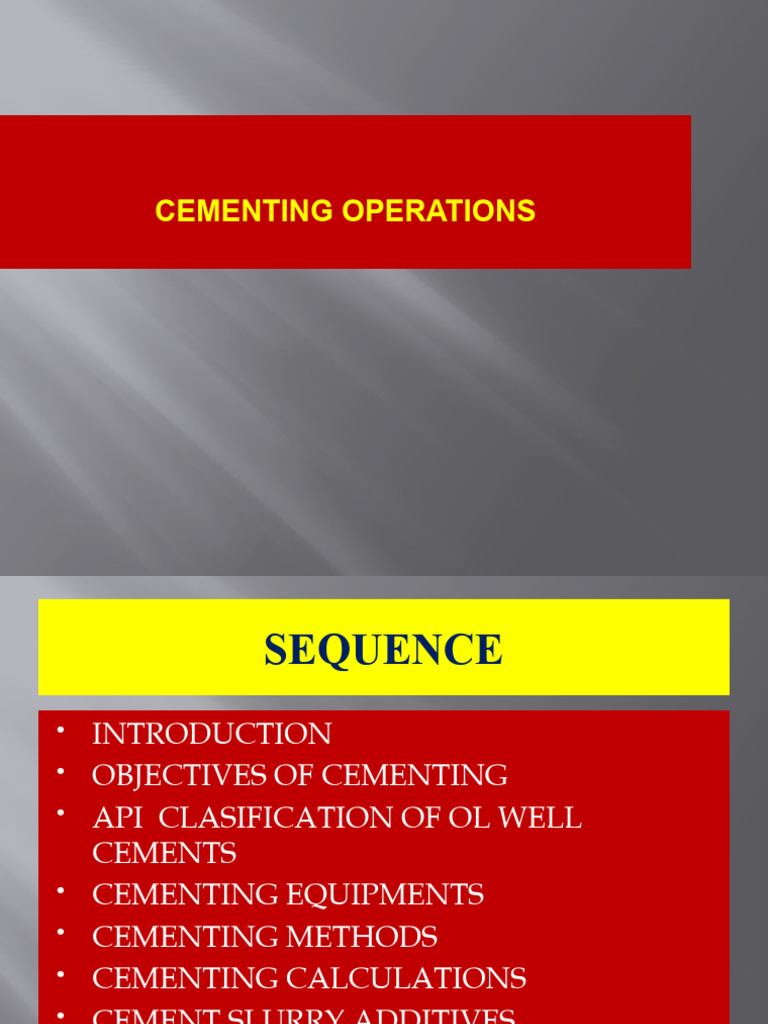 Lecture 4 Cementing | Download Free PDF | Casing (Borehole) | Materials