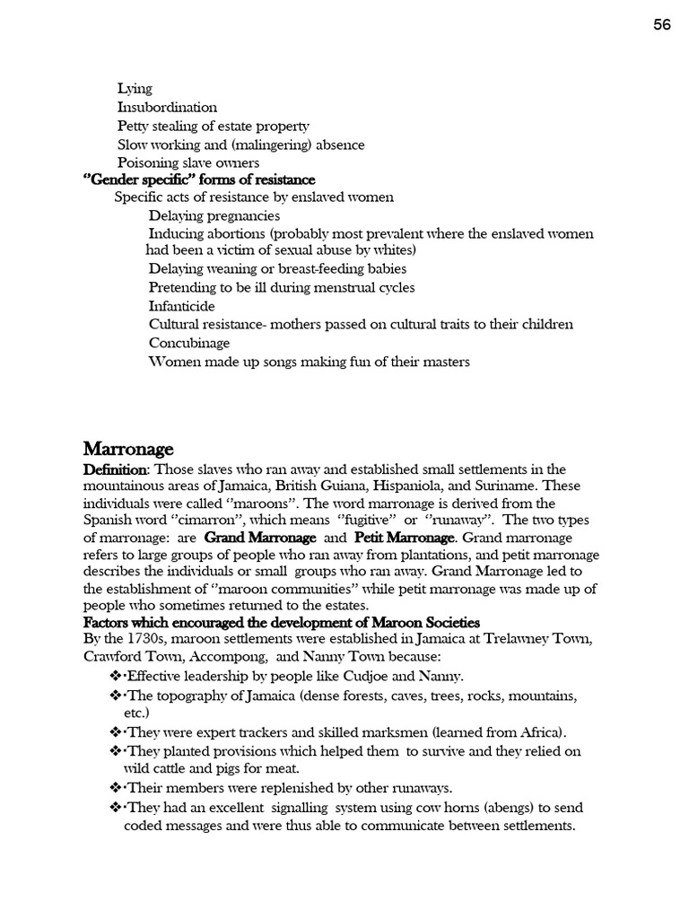 Enslaved Women's Resistance and Maroon Societies | PDF | African Diaspora