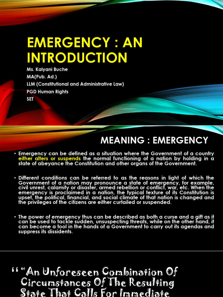 Emergency | PDF | State Of Emergency | Government Of India