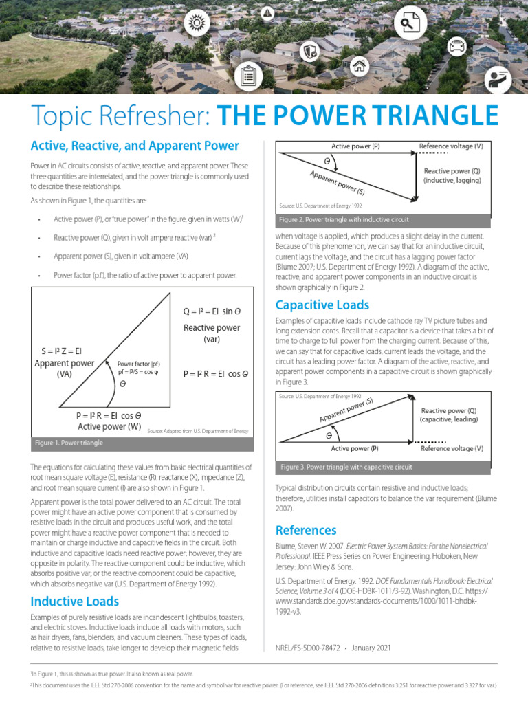 Topic Refresher:: The Power Triangle | PDF | Ac Power | Capacitor