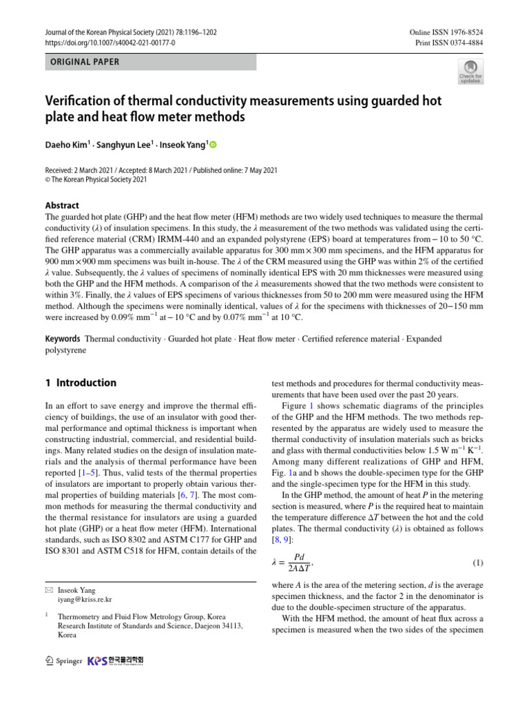 Thermal Conductivity Measurement Validation | PDF | Thermal Insulation ...