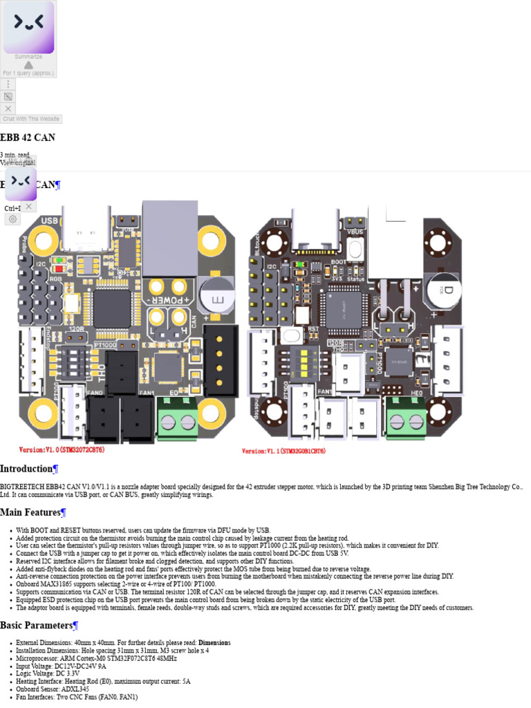 BigTreeTech - EBB 42 CAN | PDF | Usb | Power Supply