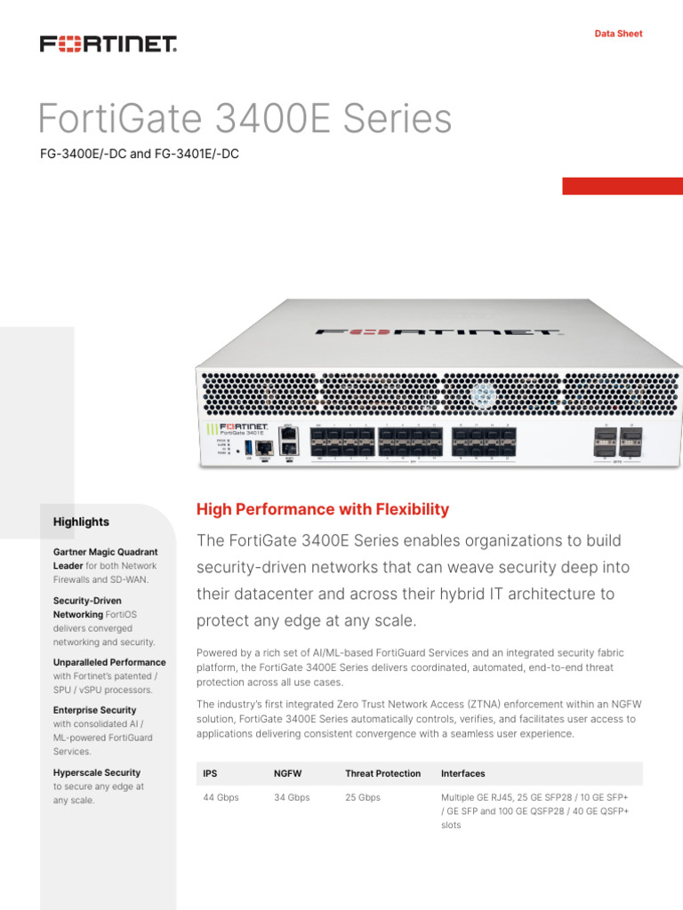 FortiGate 3400E | Download Free PDF | Security | Computer Security