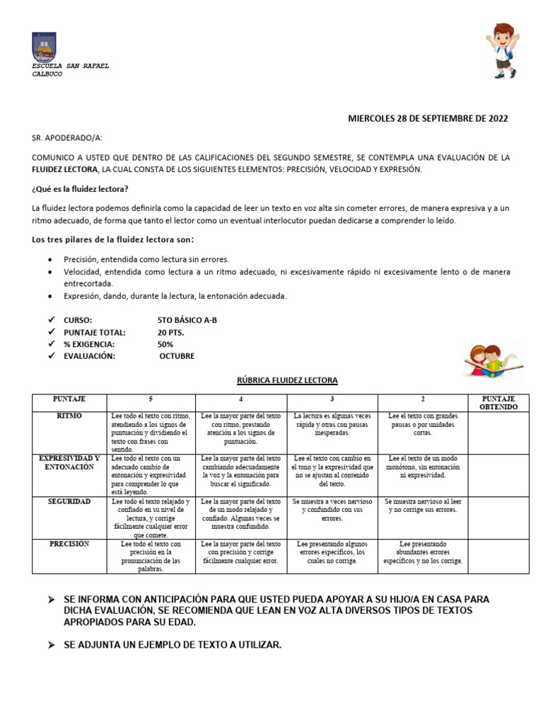 Fluidez 5° | PDF | Comunicación humana