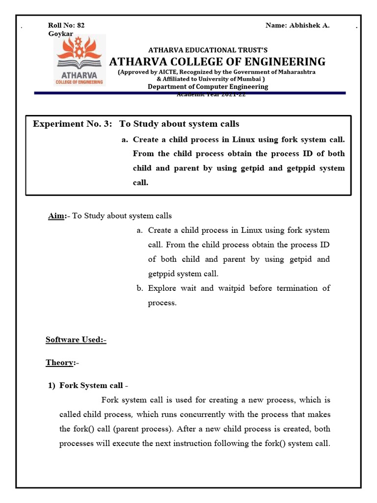 82 Abhsishek OS EXP3 | PDF | Process (Computing) | Parameter (Computer Programming)