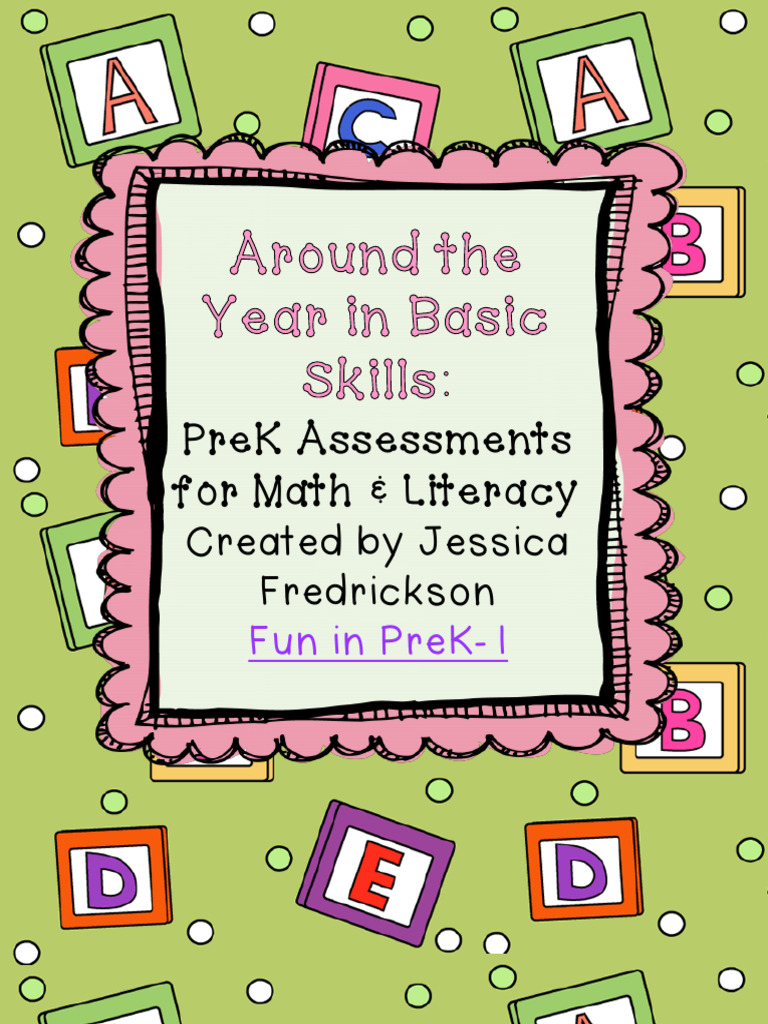 Prek Assessments For Math & Literacy Created by Jessica Fredrickson ...