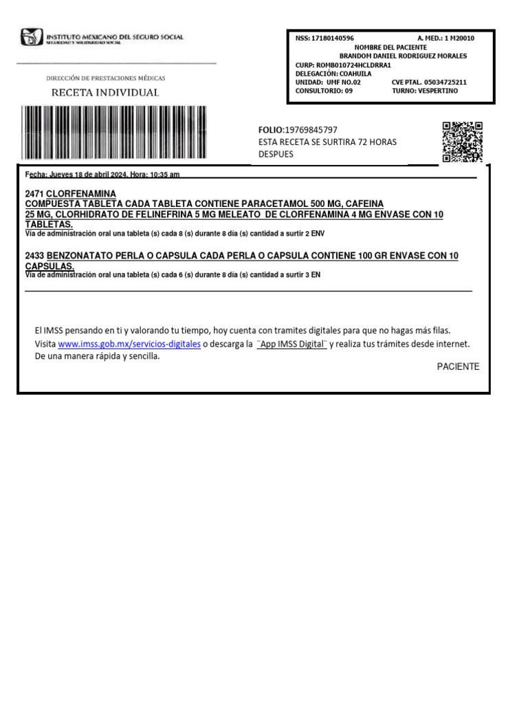 Medicamentos y Trámites Digitales IMSS | PDF