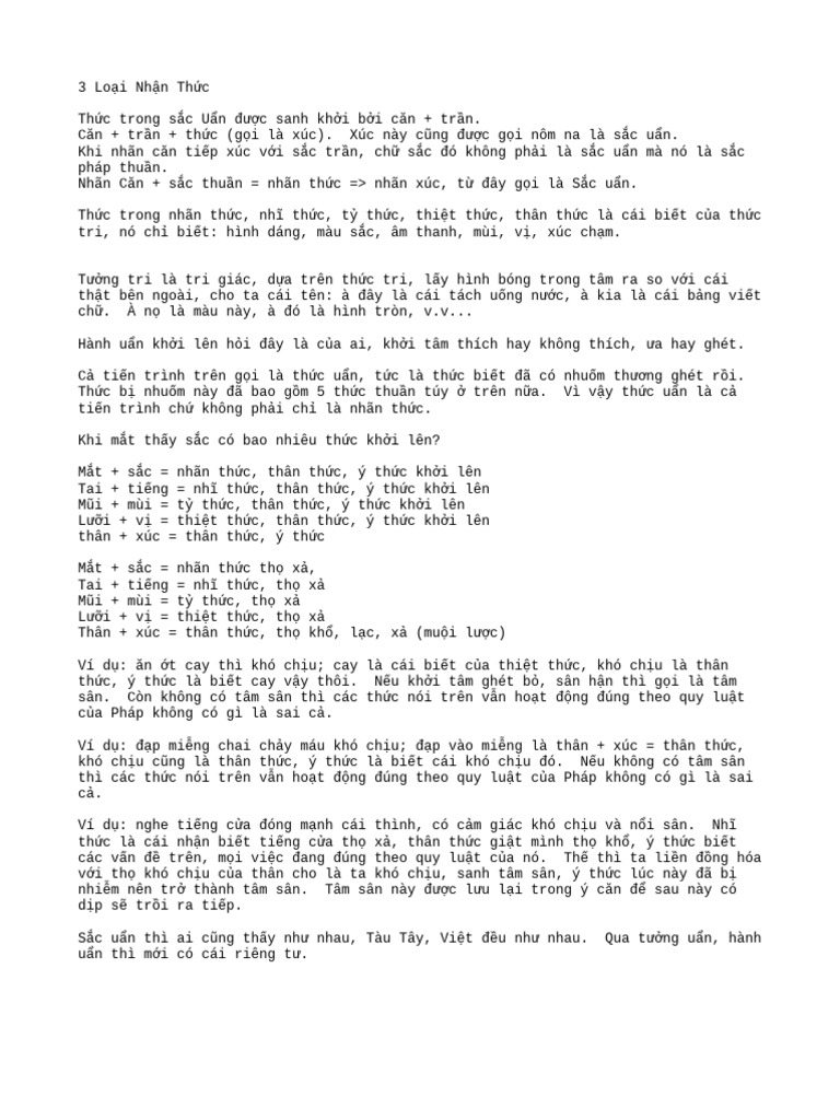 3 Loai Nhan Thuc TT | PDF