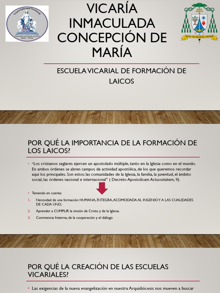 Escuela de Vicaria - Explicación | PDF | Laicado