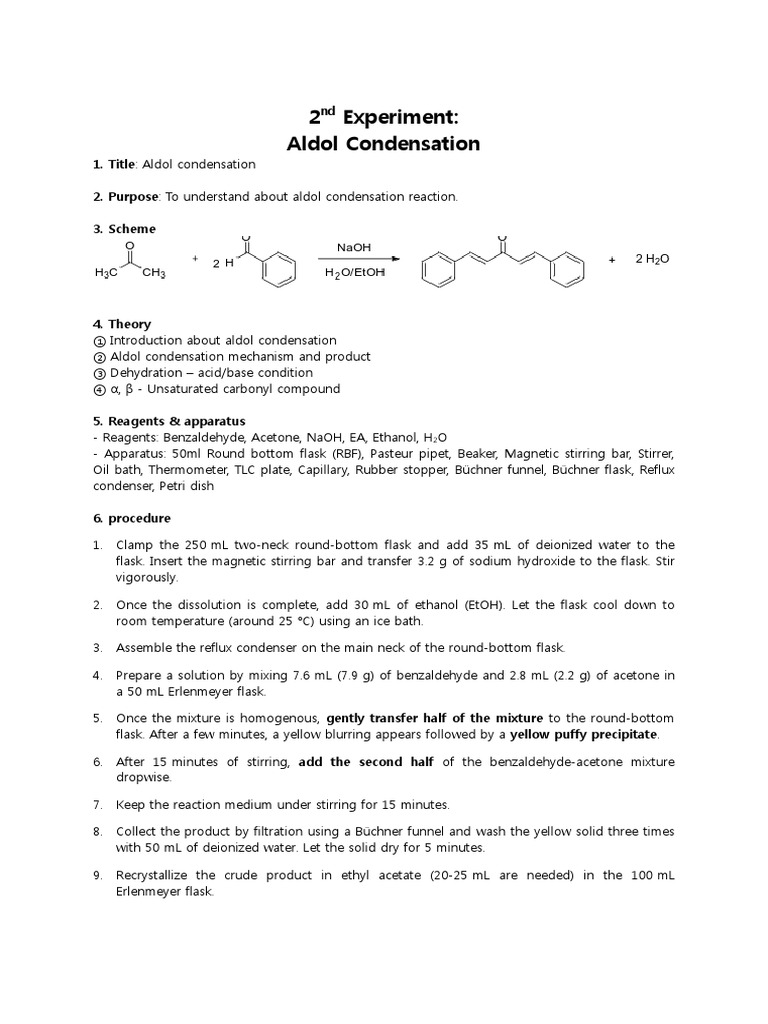2nd Experiment - Aldol Condensation | PDF