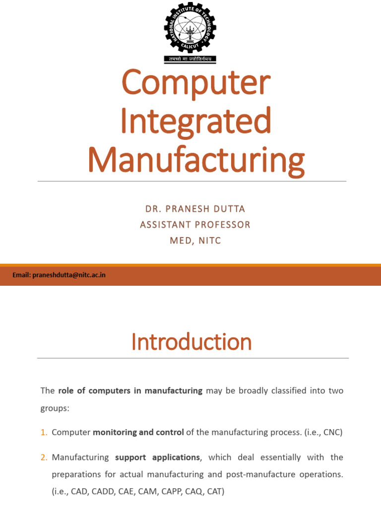 CIM Introduction | PDF | Computer Aided Design | 3 D Computer Graphics