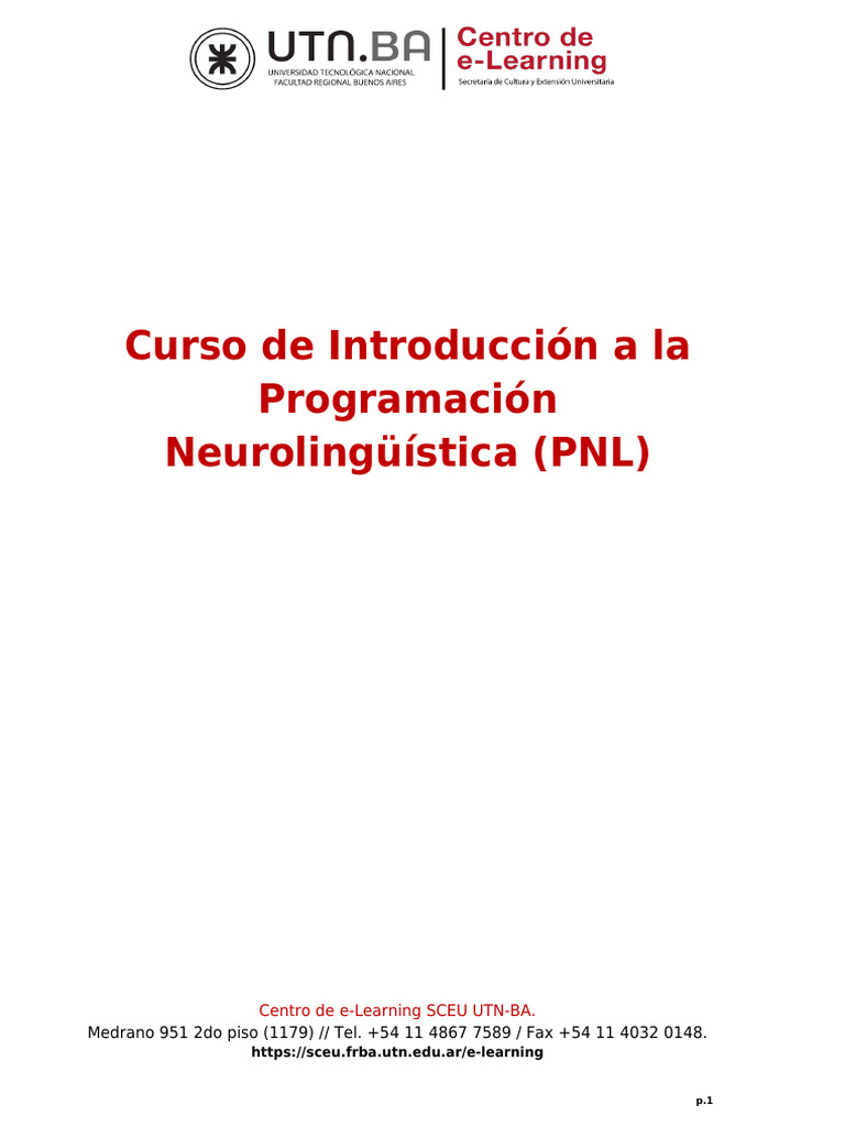 Curso de Introducción a la Programación Neurolingüística (PNL)_ | PDF | Programación ...