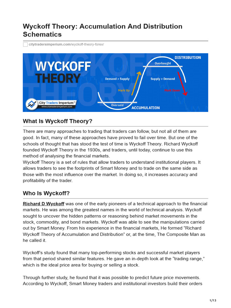 Wyckoff Theory Accumulation and Distribution Schematics | PDF | Market ...