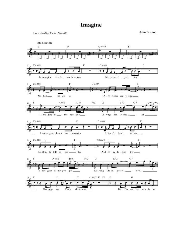 Imagine - Jon Lennon | PDF
