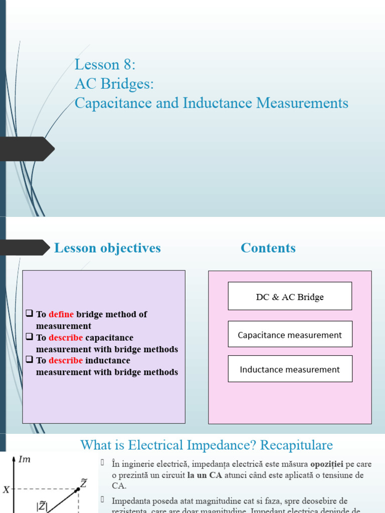 Topic 8. AC Bridges. C L Measurements | PDF | Electrical Impedance | Inductor