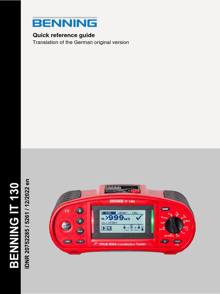 Benning It130 Short Manual en | PDF | Rechargeable Battery | Battery ...
