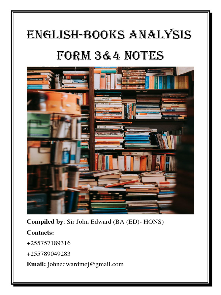 f3&4 English Books Analysis New | PDF | Poetry | Plot (Narrative)
