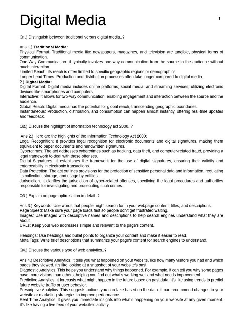 Digital Media Notes | Download Free PDF | Search Engine Optimization ...