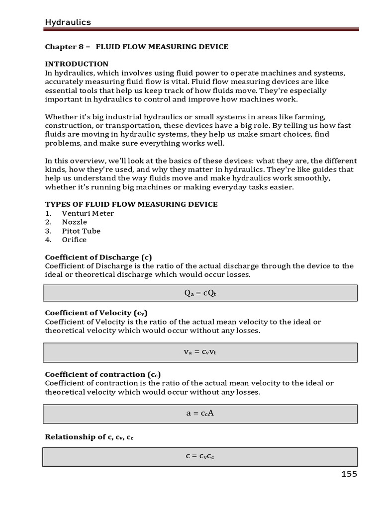 CE PCS 3211 Chapter 7 Fluid Flow Measurement | PDF | Pressure Measurement | Nozzle