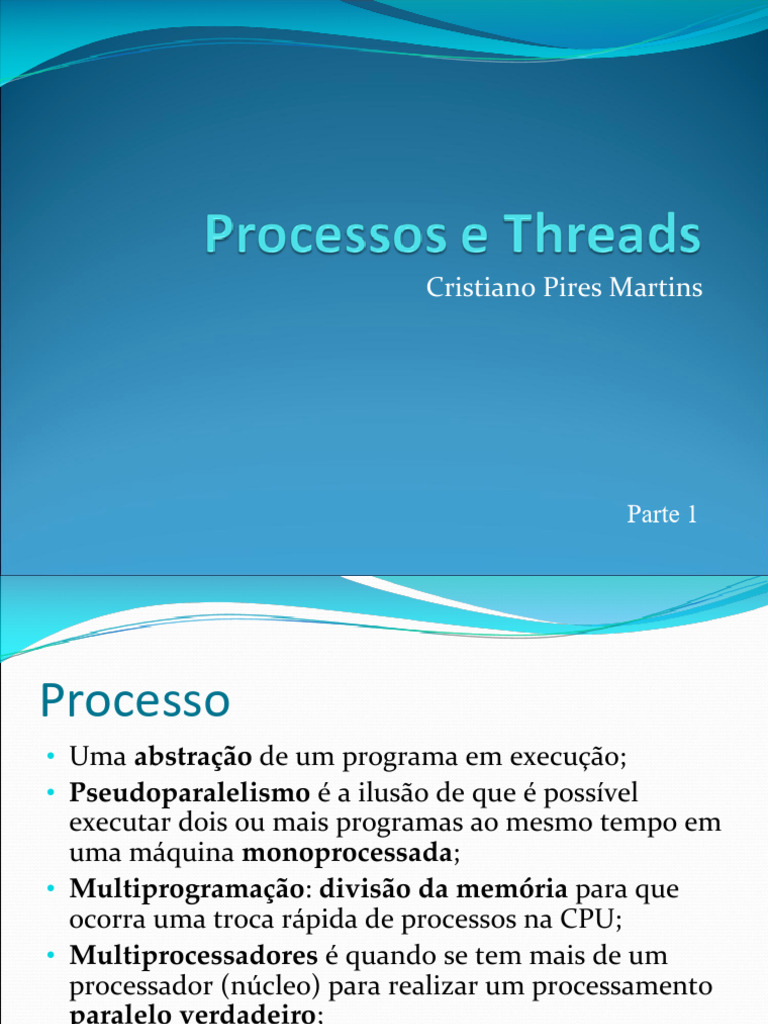 Aula 02 - Processos e Threads - Tanenbaum | PDF | Thread (informática ...