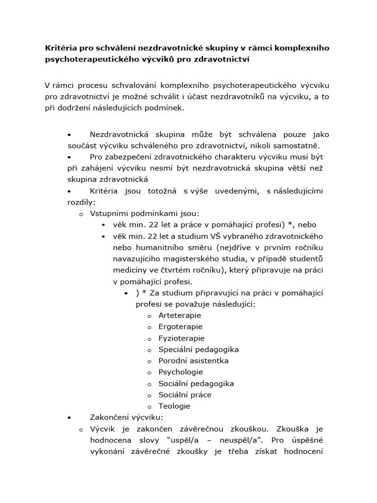 Kriteria 2023 Pro Nezdravotnicke Skupiny | PDF
